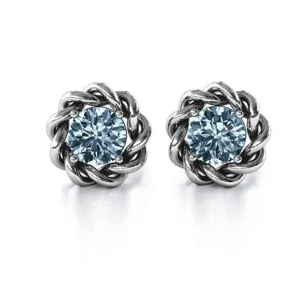 Jewlr Twisted Stud Solitaire Earrings