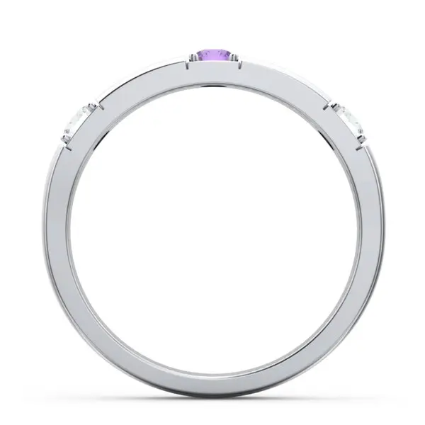 Jewlr Elegant Three Gemstone Ring