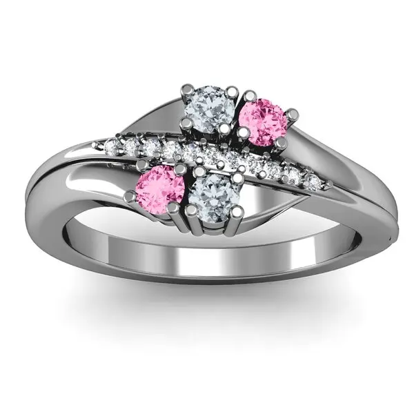 Jewlr Four Stone Ring With Accents