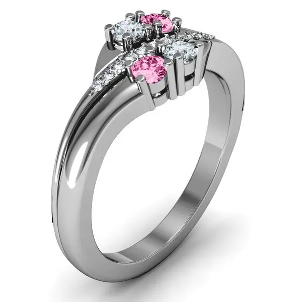 Jewlr Four Stone Ring With Accents