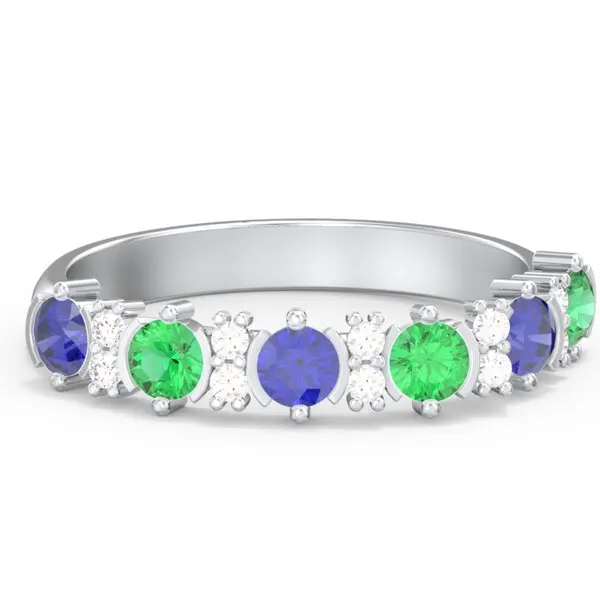 Jewlr 6 Stone Semi-bezel Ring With Accents