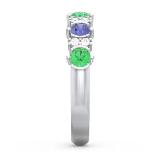 Jewlr 6 Stone Semi-bezel Ring With Accents
