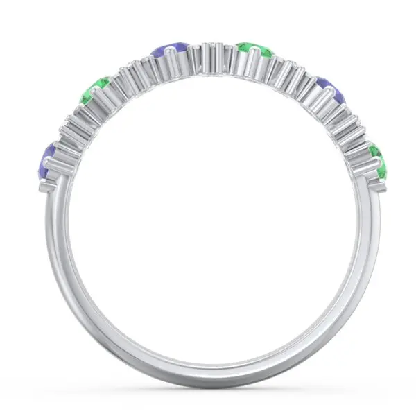 Jewlr 6 Stone Semi-bezel Ring With Accents