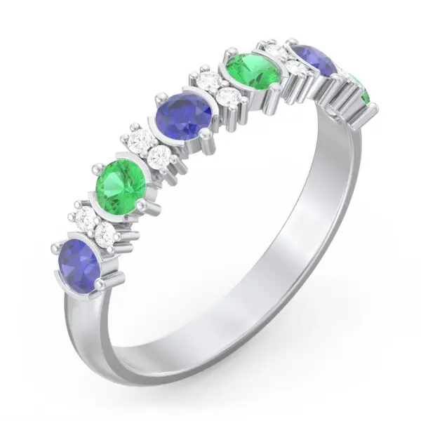 Jewlr 6 Stone Semi-bezel Ring With Accents