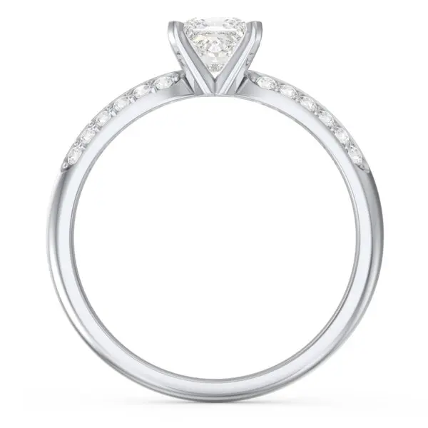 Jewlr 1/2 Ct. Princess Gemstone Engaget Ring With Double Row Accents