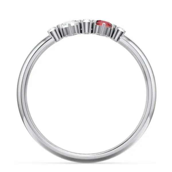 Jewlr Twin Circular Half Bezel Twin Accent Ring