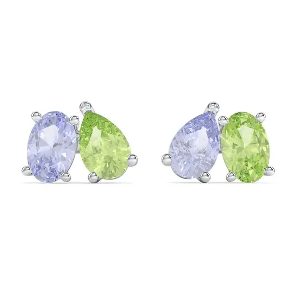 Jewlr Toi Et Moi Oval And Pear Gemstone Stud Earrings