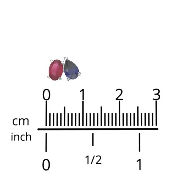 Jewlr Toi Et Moi Oval And Pear Gemstone Stud Earrings