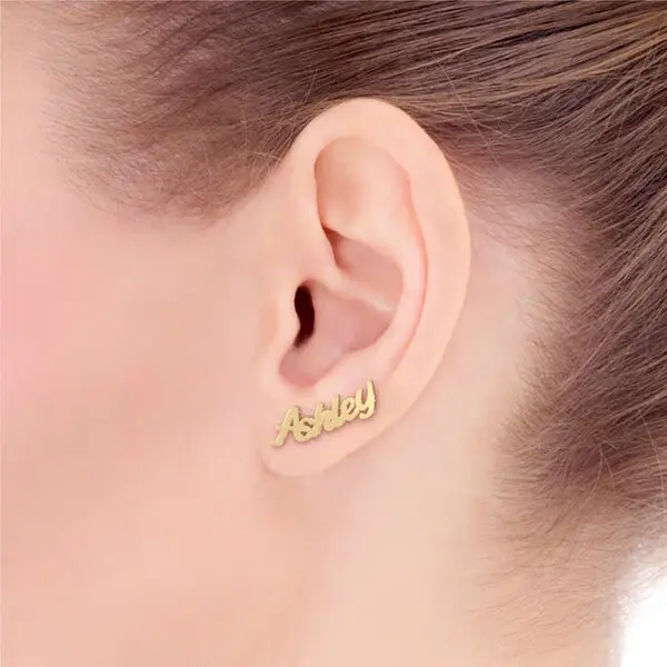 Jewlr Personalized Name Stud Earrings