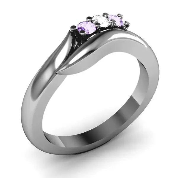 Jewlr Three Stone Single Bypass Ring