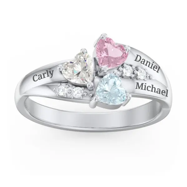 Jewlr Heart Cluster Ring With Accents