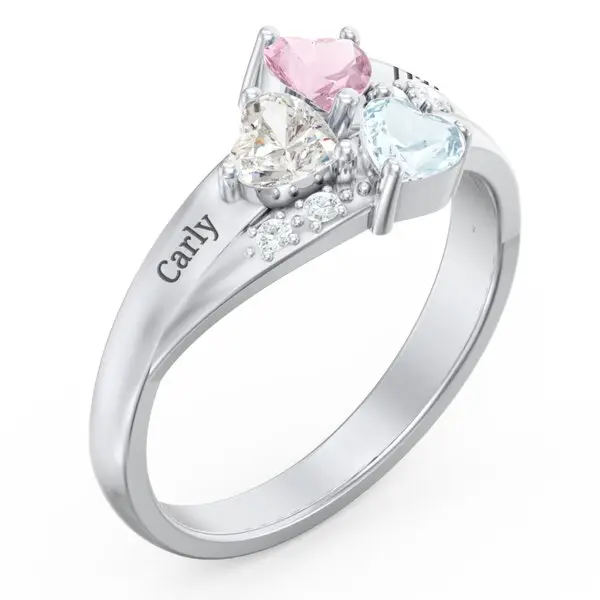 Jewlr Heart Cluster Ring With Accents