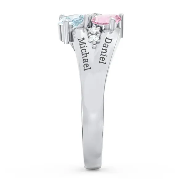 Jewlr Heart Cluster Ring With Accents