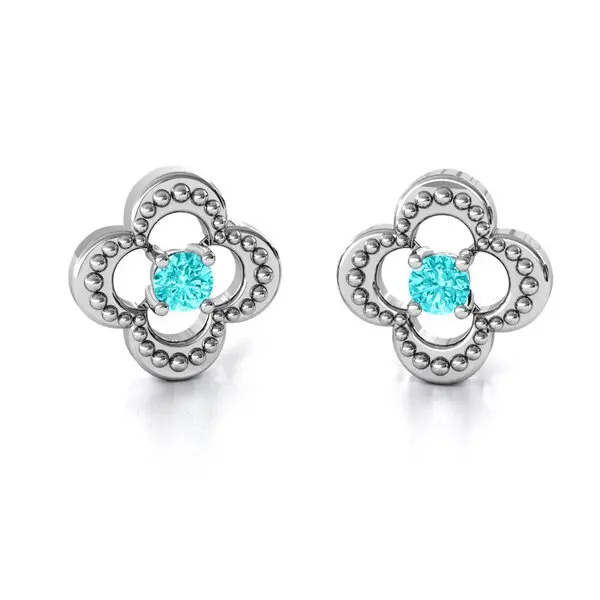 Jewlr Shimmering Clover Earrings