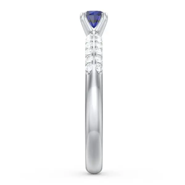 Jewlr 1/4 Ct. Round Gemstone Engaget Ring With Double Row Accents