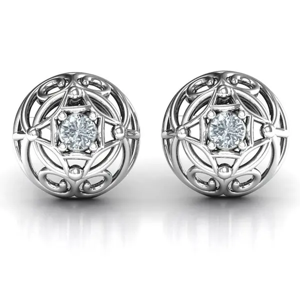 Jewlr Elegant Filigree Dome Earrings