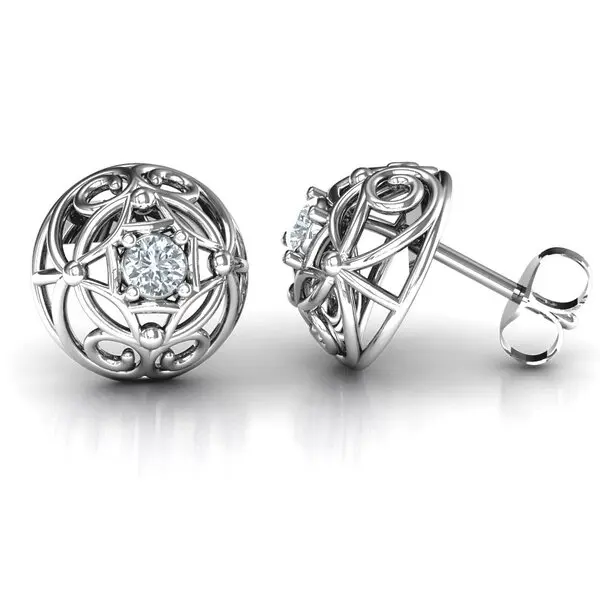 Jewlr Elegant Filigree Dome Earrings