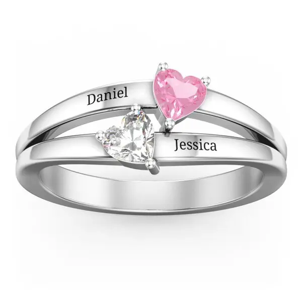 Jewlr Twin Hearts Ring