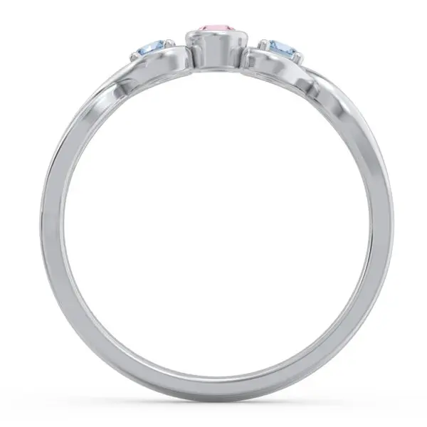 Jewlr Twin Hearts With Center Bezel Ring