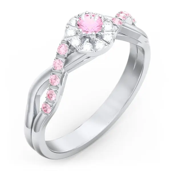 Jewlr Braided Floral Cluster Ring With Shoulder Accents