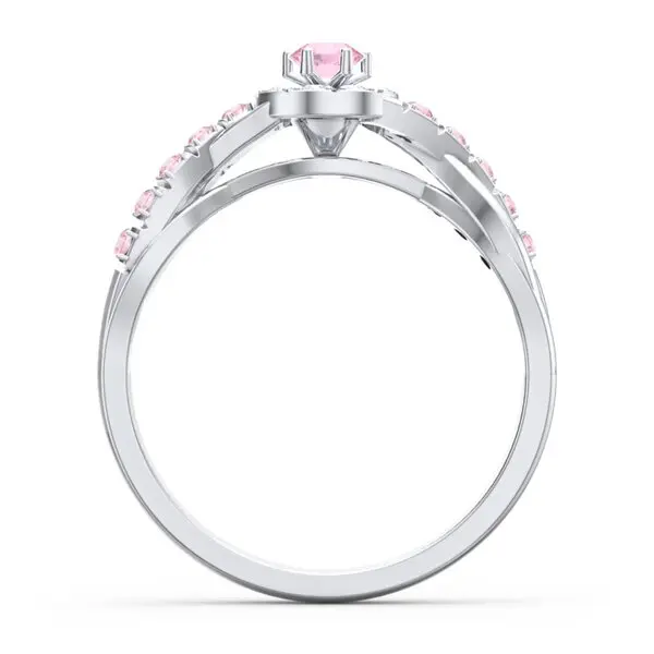 Jewlr Braided Floral Cluster Ring With Shoulder Accents