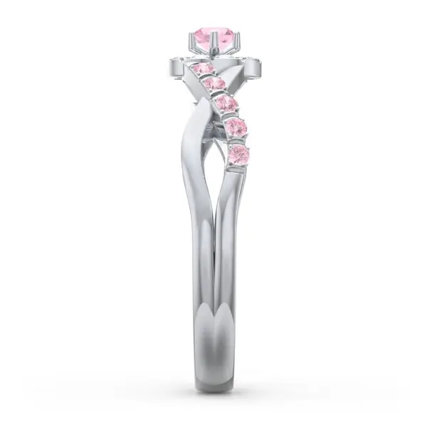 Jewlr Braided Floral Cluster Ring With Shoulder Accents