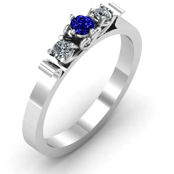 Jewlr 3-stone Ring With Heart Gallery