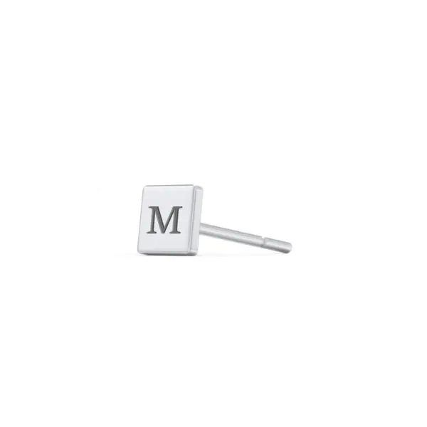 Jewlr Engravable Square Disc Single Stud