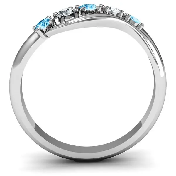 Jewlr Five Stone Wave Ring