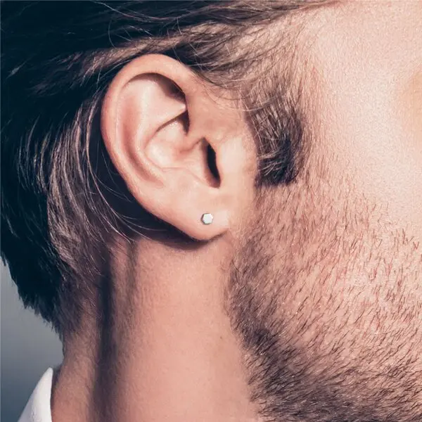 Jewlr Engravable Hexagon Shape Single Stud
