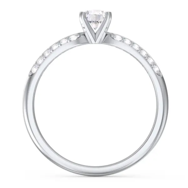 Jewlr 1/3 Ct. Round Gemstone Engaget Ring With Double Row Accents