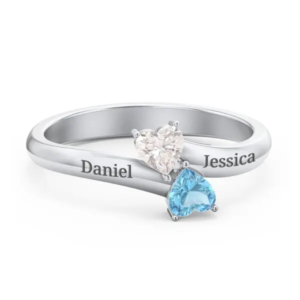 Jewlr Inverted Twin Heart Ring