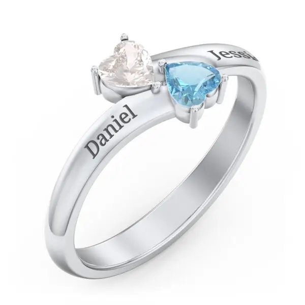 Jewlr Inverted Twin Heart Ring