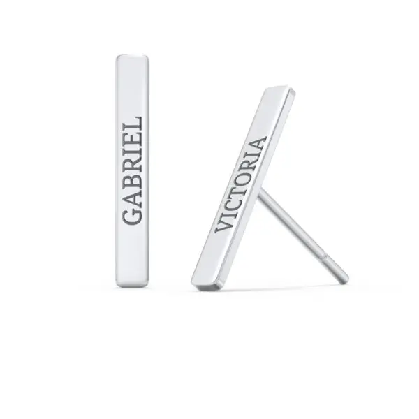 Jewlr Engravable Long Bar Stud Earrings