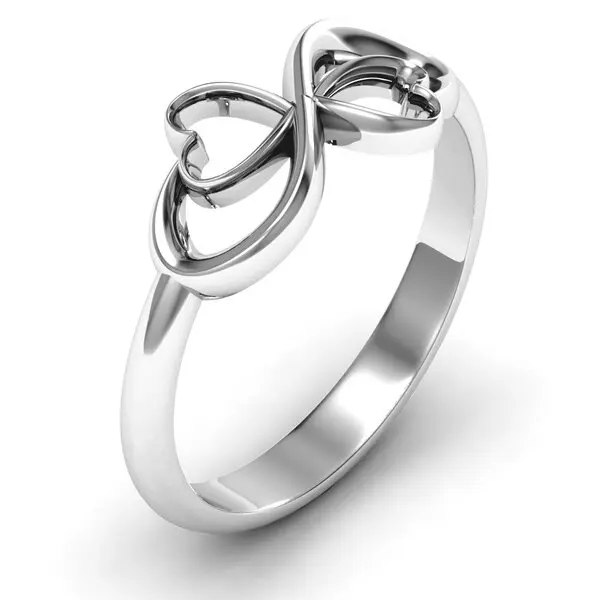 Jewlr Duo Of Hearts Infinity Ring