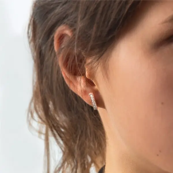 Jewlr Petite Bar Single Stud With Accents