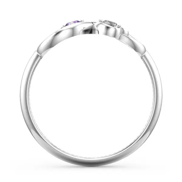 Jewlr Pair Of Hearts Infinity Ring With Gemstones