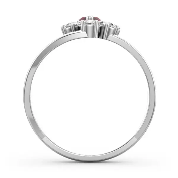 Jewlr Multi Row Ring With Marquise And Round Cut Gemstones