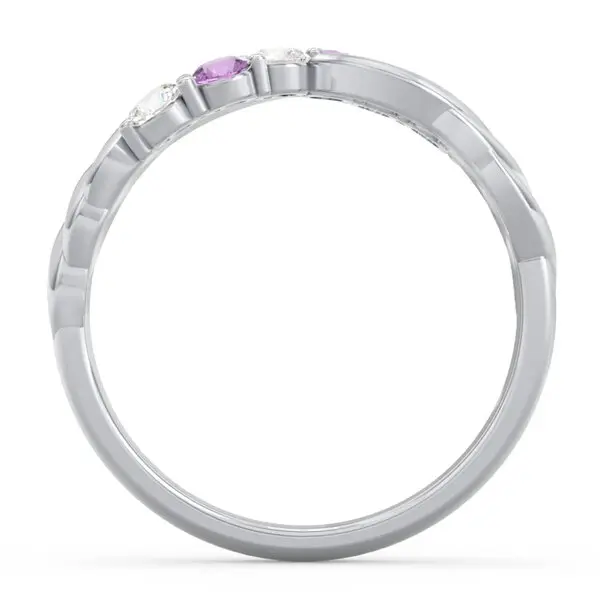 Jewlr Engravable Infinity Wave Ring With Gemstones