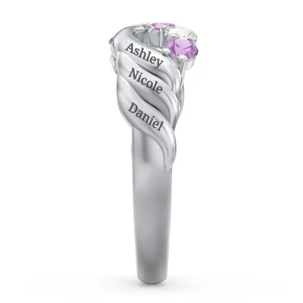 Jewlr Engravable Infinity Wave Ring With Gemstones
