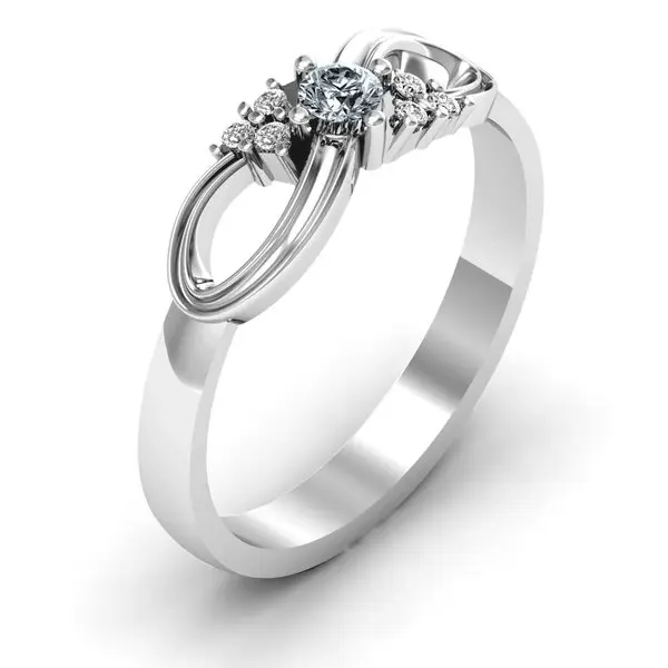 Jewlr Solitaire Infinity Ring With Accents