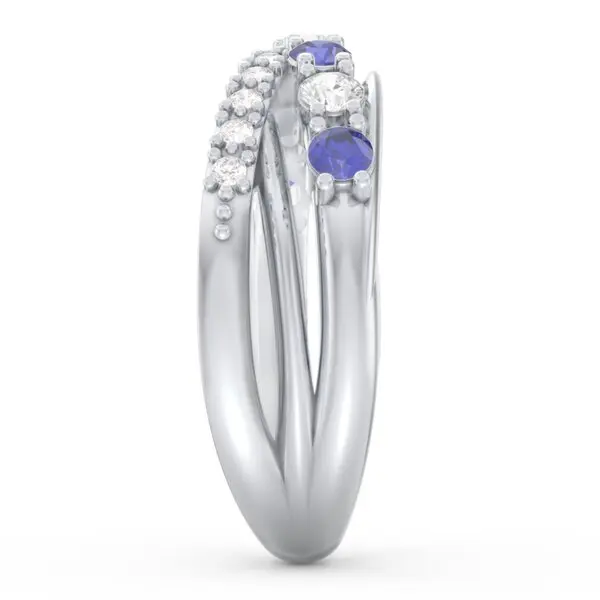 Jewlr 7 Stone Crossover Ring With Accents