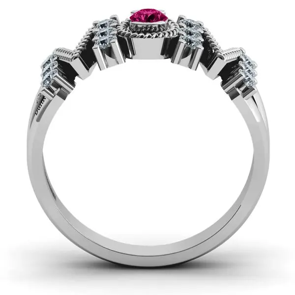 Jewlr Split Shank Stone Filled Mom Mothers Ring