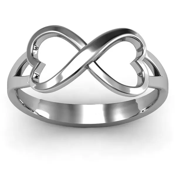 Jewlr Simple Double Heart Infinity Ring