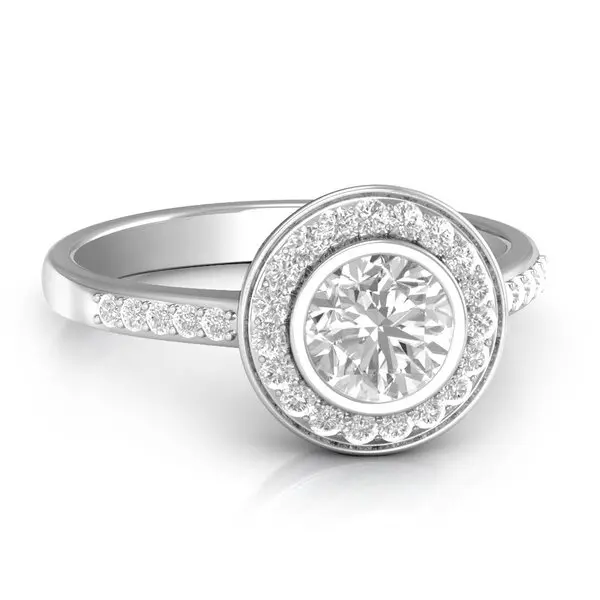 Jewlr Bezel Halo Accent Ring