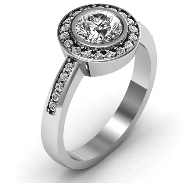 Jewlr Bezel Halo Accent Ring