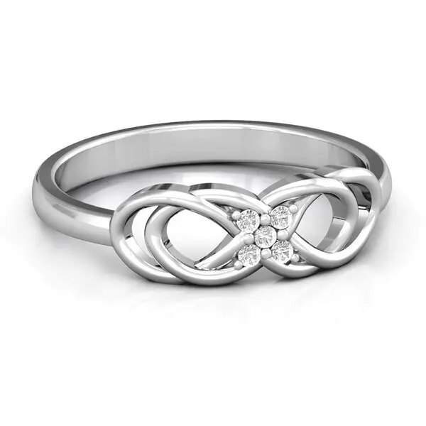 Jewlr Infinity Knot Ring With Accents