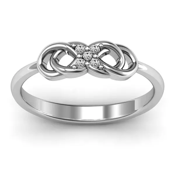 Jewlr Infinity Knot Ring With Accents