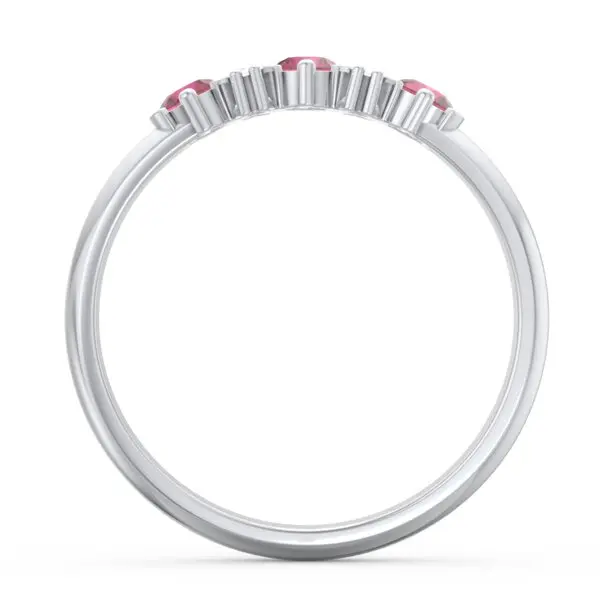 Jewlr 3 Stone Semi-bezel Ring With Accents