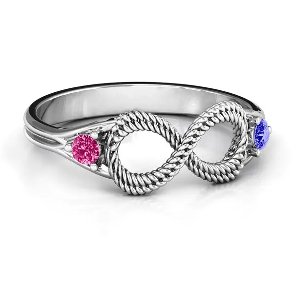 Jewlr Braided Infinity Ring With Two Stones